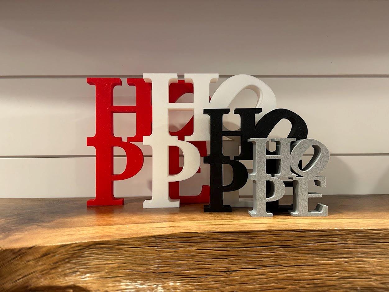 3D Printed HOPE Sign – Modern Square Design, Sculpture - Etsy