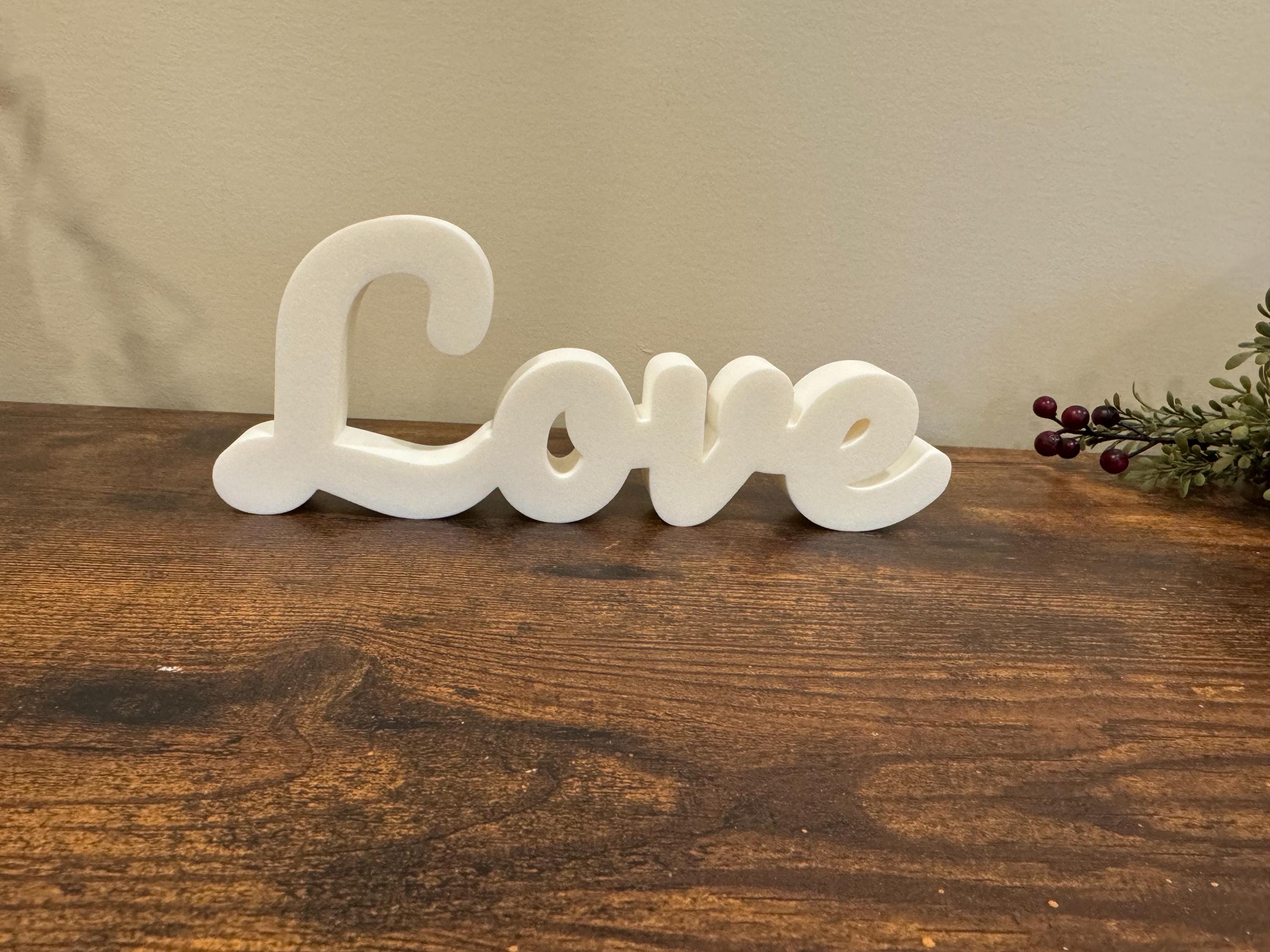 Love Sign, 3D Printed Sign, Love Sculpture, Valentines Decoration ...