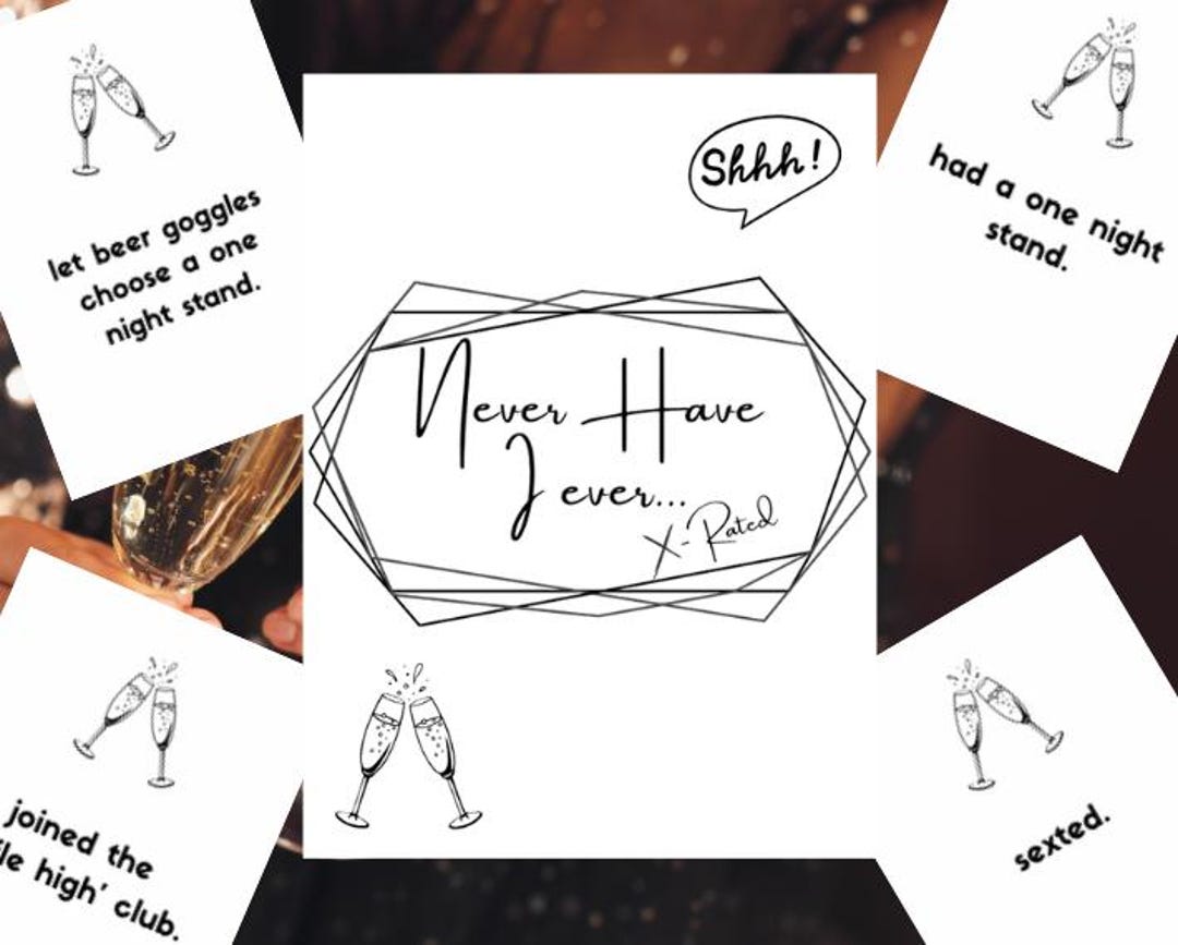 Never Have I Ever X-rated Card Game Deck (131 Cards) | Printable Adult ...