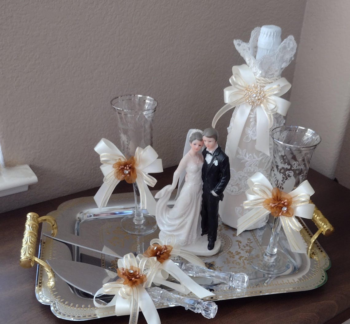 Wedding Toast Glass Cups Flute and Champagne Set - Etsy