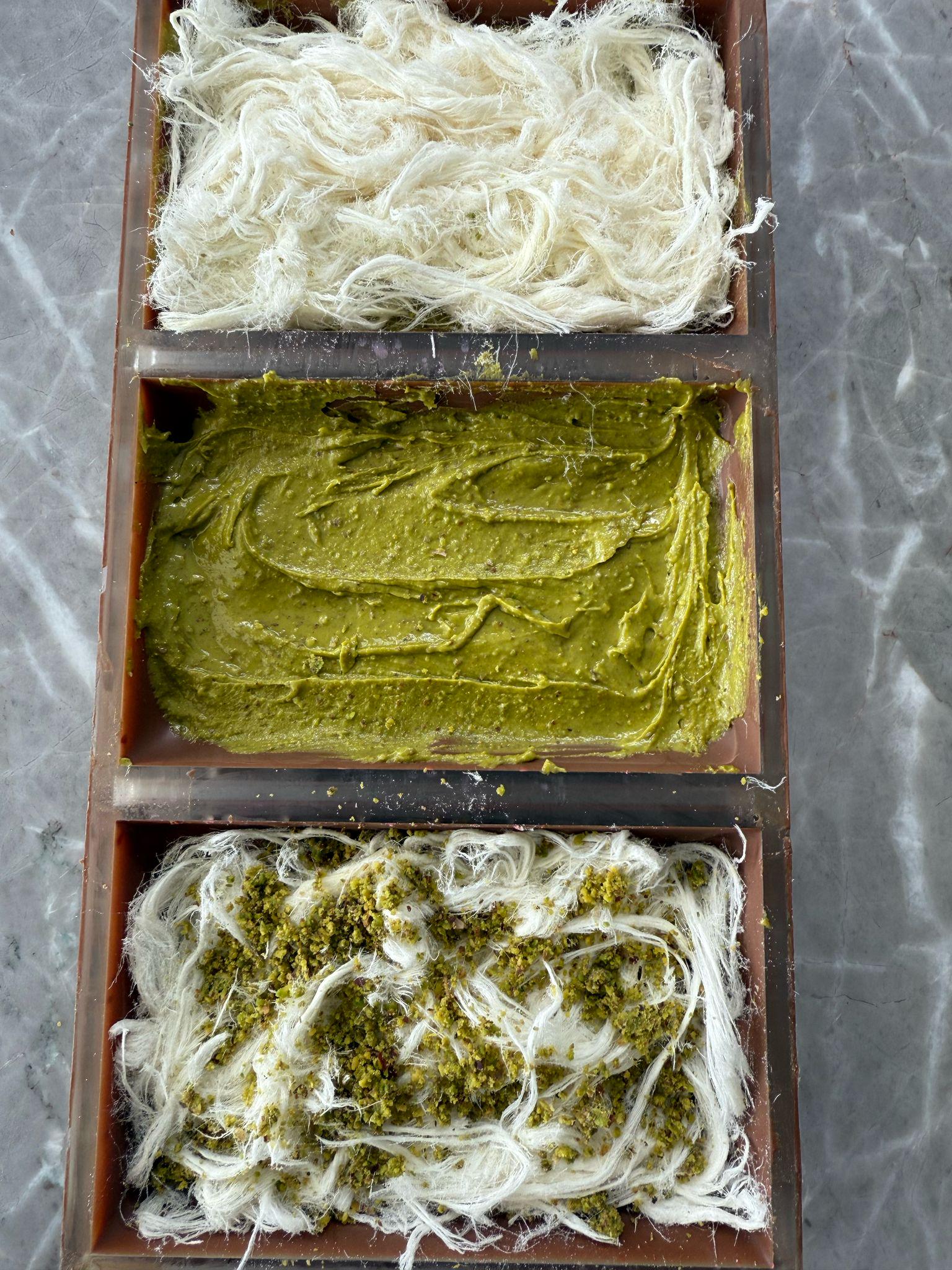 Angel Hair Dubai Chocolate, Angel Hair Chocolate Bar, Pistachio Kunafa ...