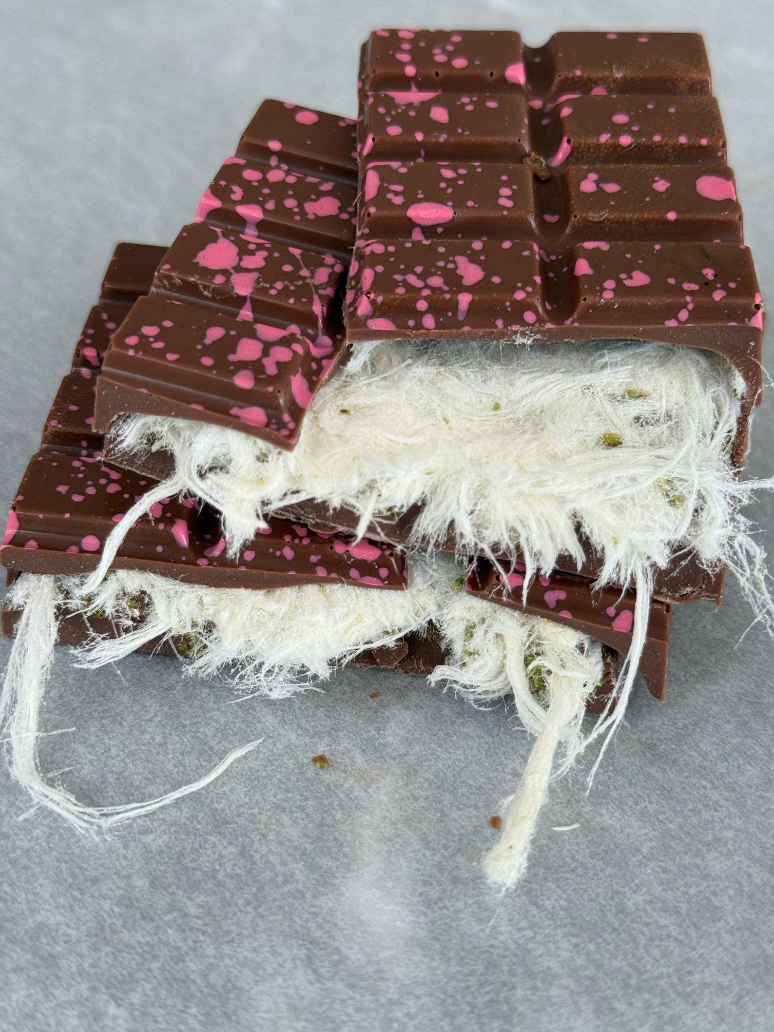 Angel Hair Dubai Chocolate, Angel Hair Chocolate Bar, Pistachio Kunafa ...