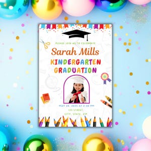 Editable Kindergarten Graduation Invitation Template | Printable Party ...