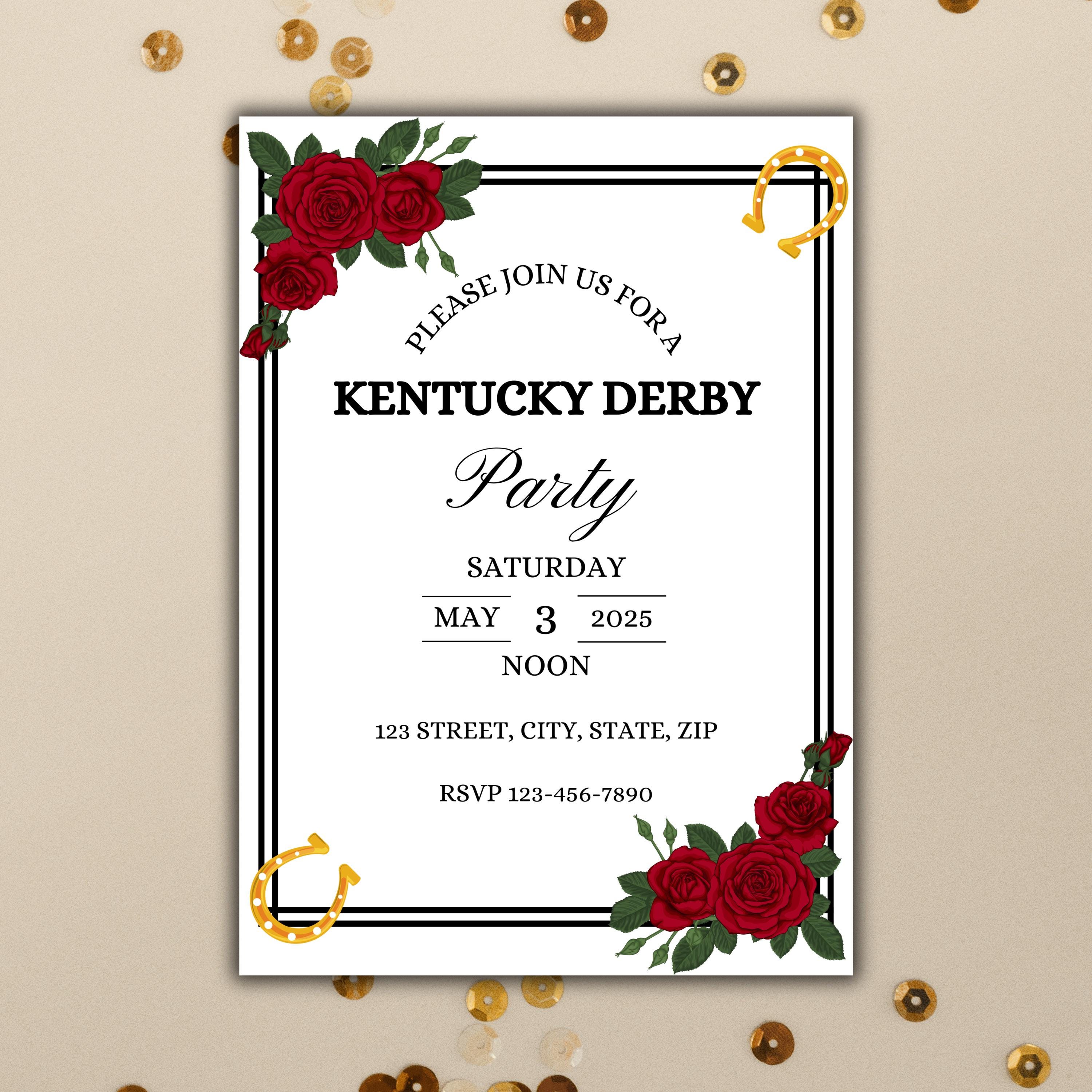 Editable Kentucky Derby Party Invitation Template | Derby Day Printable ...