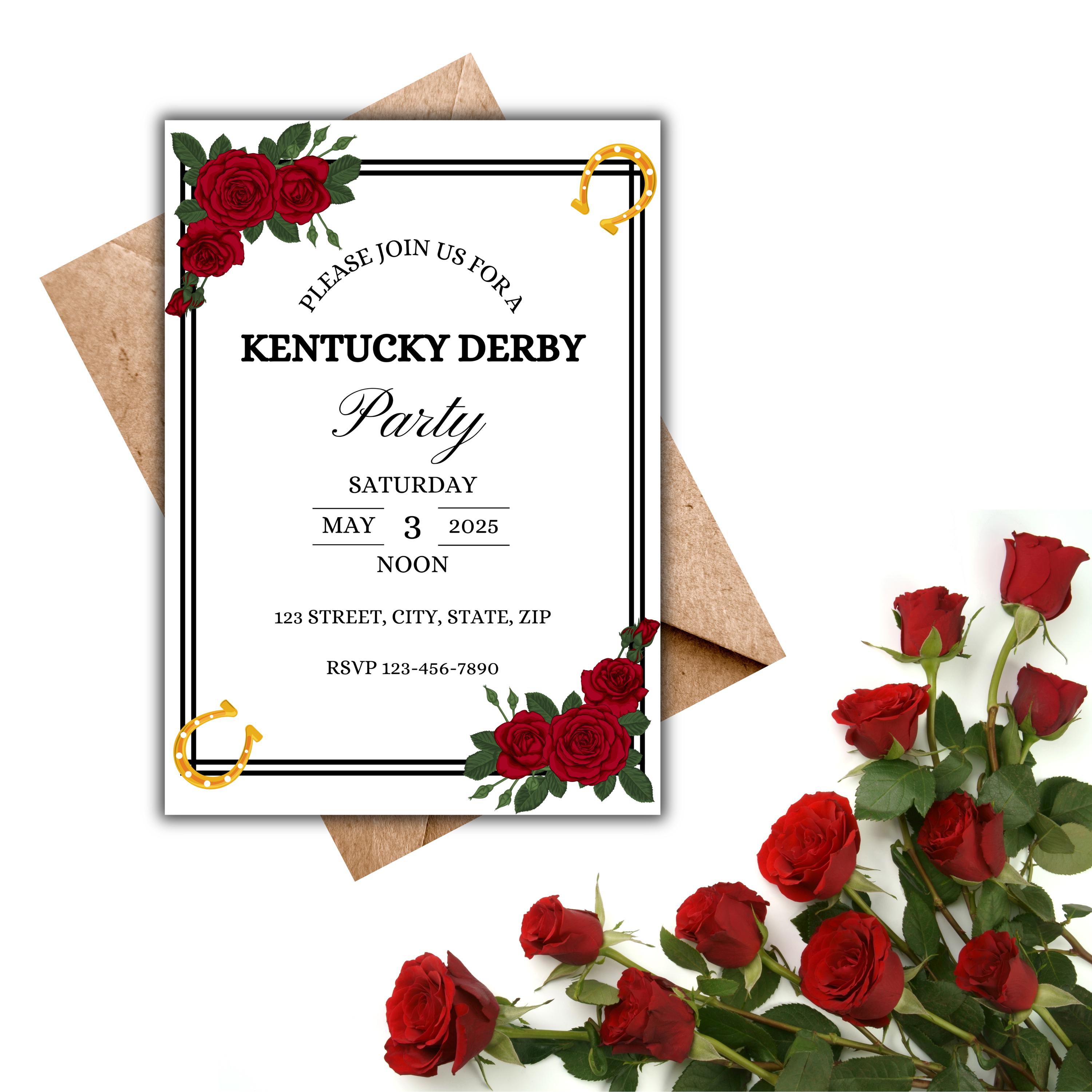 Editable Kentucky Derby Party Invitation Template | Derby Day Printable ...