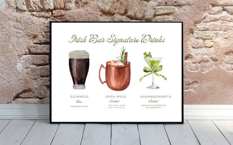 Irish Bar Menu - Editable Canva Template, Customizable Pub Menu ...