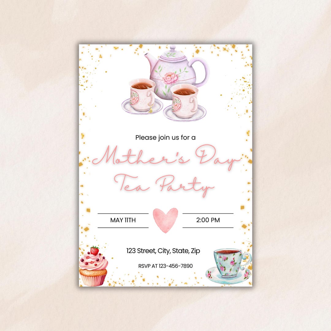 Mother's Day Tea Party Invitation | Editable Brunch Invite | Mommy and ...