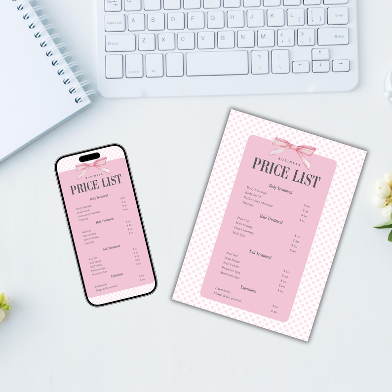 Editable Price List Template for Small Business Owners | Modern ...