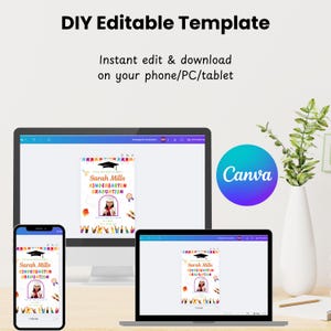 Editable Kindergarten Graduation Invitation Template | Printable Party ...