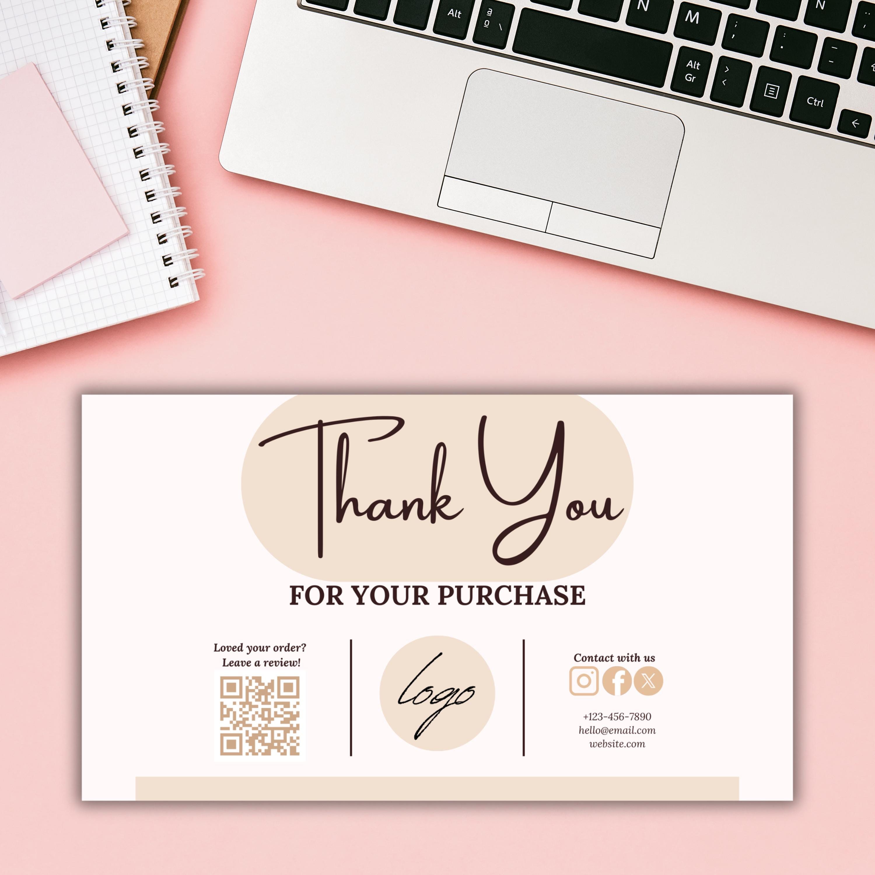 Modern Thank You for Your Order Card | Printable & Editable Canva ...