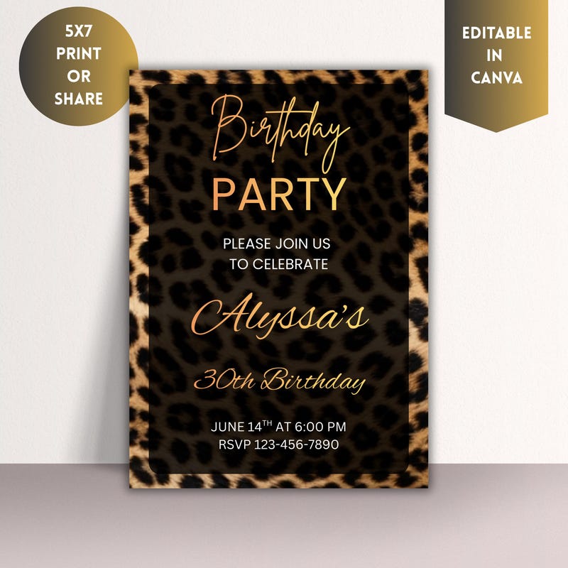 Leopard Print Invitations - Etsy