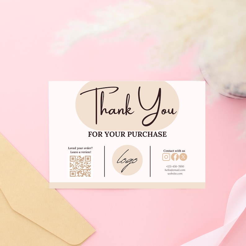 Modern Thank You for Your Order Card | Printable & Editable Canva ...
