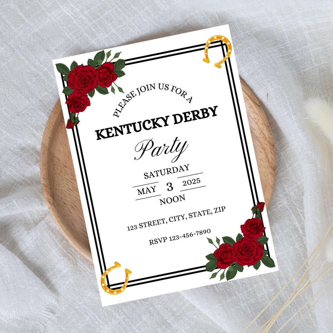 Editable Kentucky Derby Party Invitation Template | Derby Day Printable ...