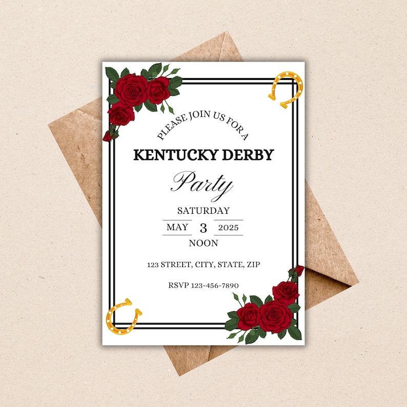 Editable Kentucky Derby Party Invitation Template | Derby Day Printable ...