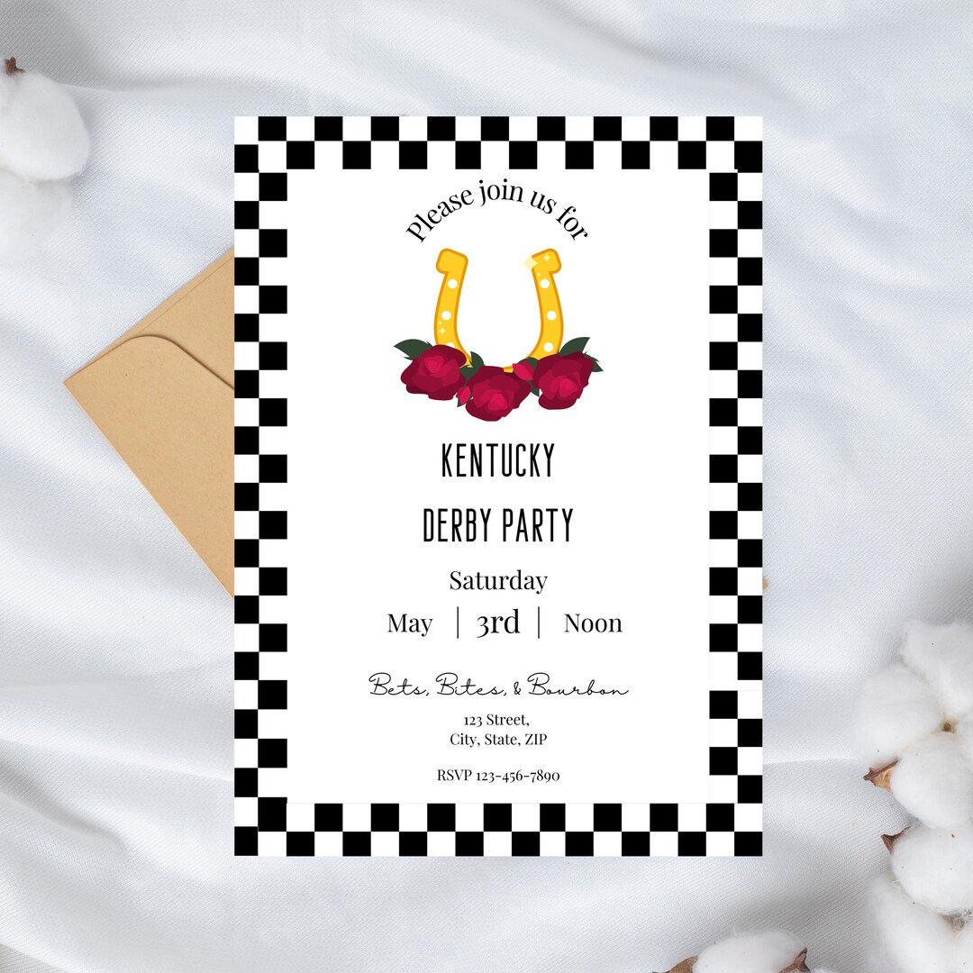 Editable Kentucky Derby Party Invitation Template | Printable & Digital ...