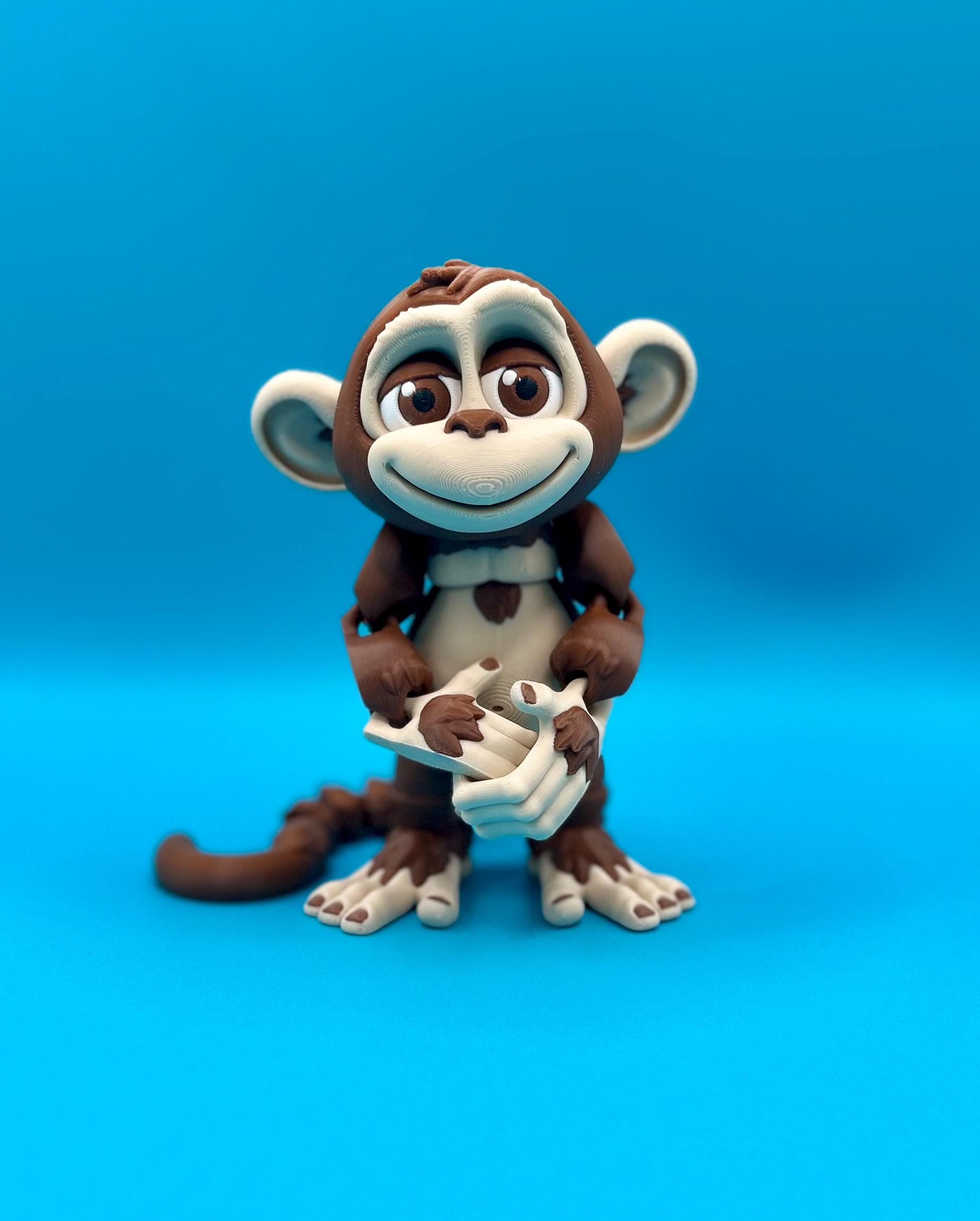 3D Printed Articulated Monkey: Flexi Fidget Toy - Etsy