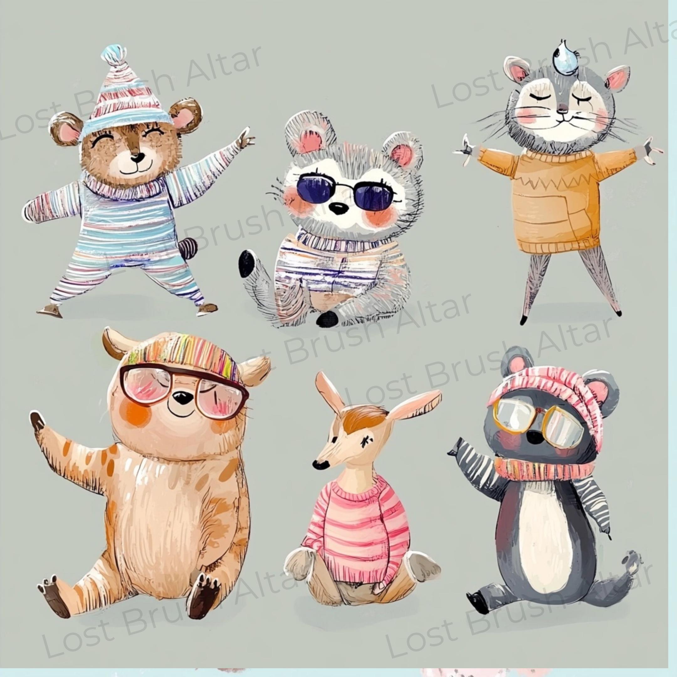 Cute Woodland Forest Animals - Digital Files for Download , Baby ...