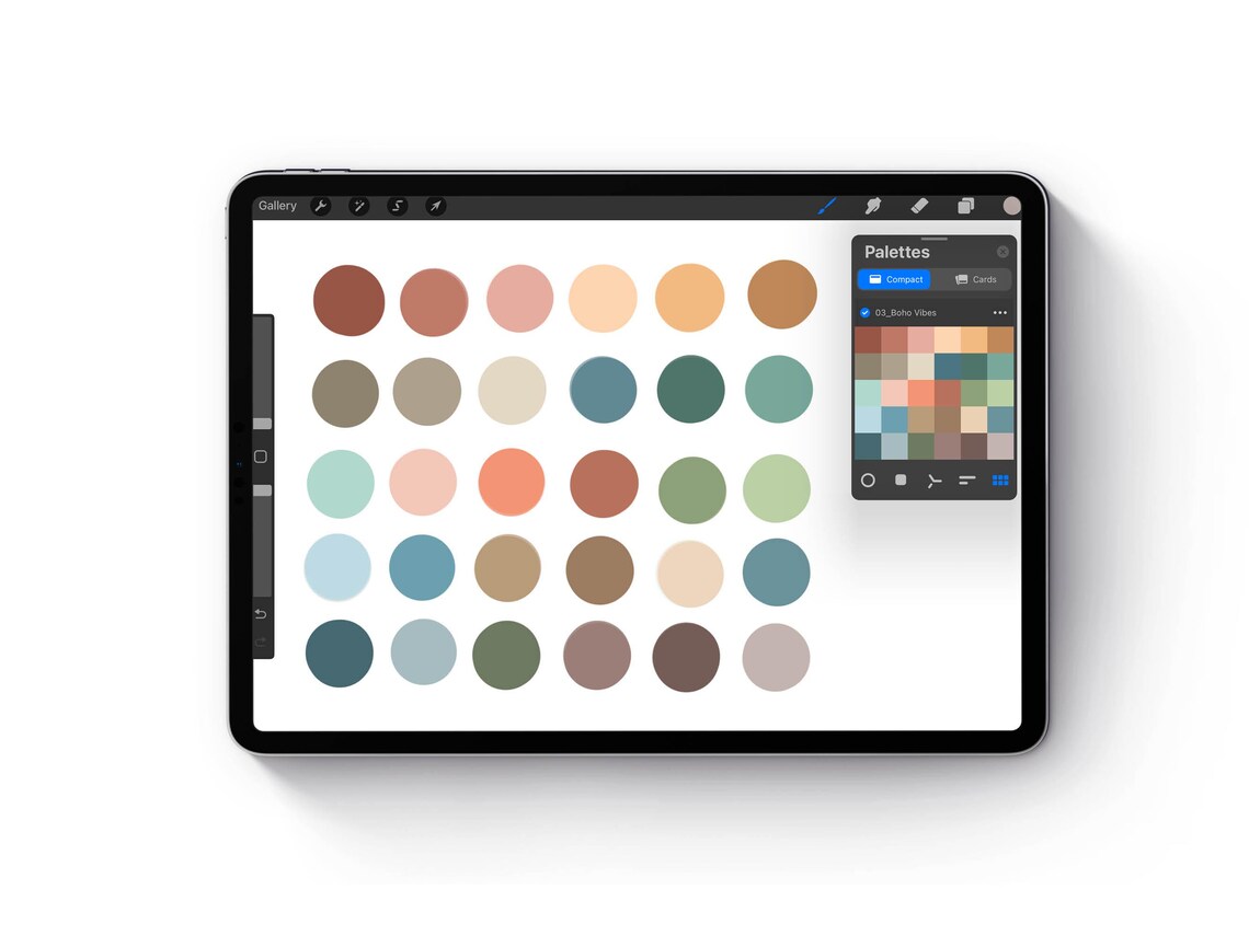 Pastel Procreate Color Palette: 30 Boho Swatches (digital Download) - Etsy