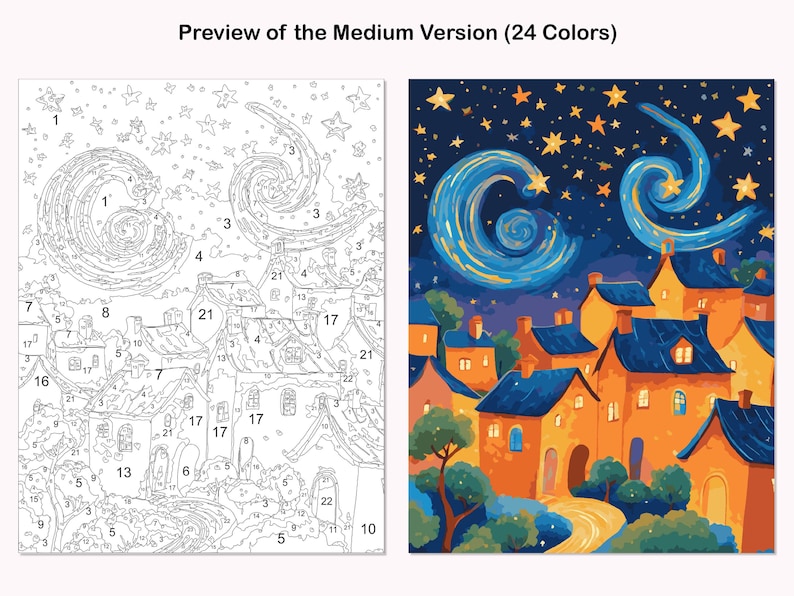 House Color by Number: Procreate Digital Coloring Page (PDF, SVG, PNG ...