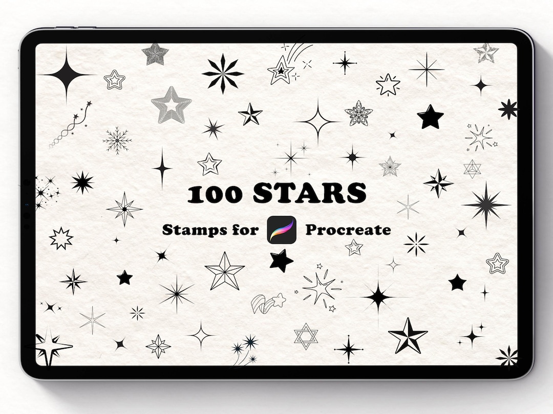 100 Stars Procreate Brushes, Procreate Star Stamps, Procreate Sparkles ...