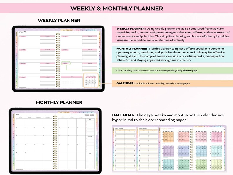 Digital Planner 2024 2025, Digital Journal, Digital Goodnotes Template ...