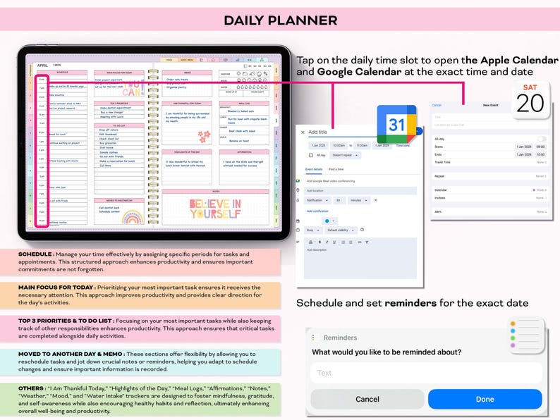 Digital Planner 2024 2025, Digital Journal, Digital Goodnotes Template ...