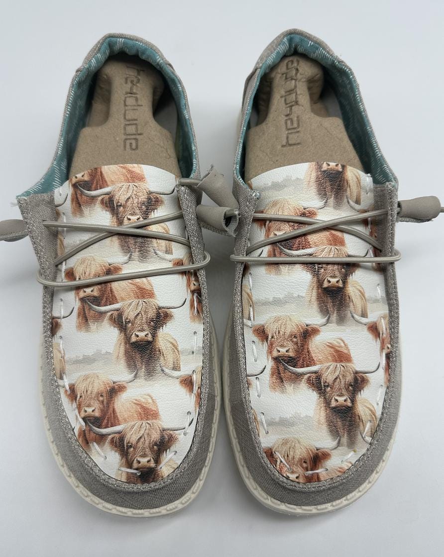 Custom Highland Cow Western Tan Cow Dudes Free Shipping - Etsy