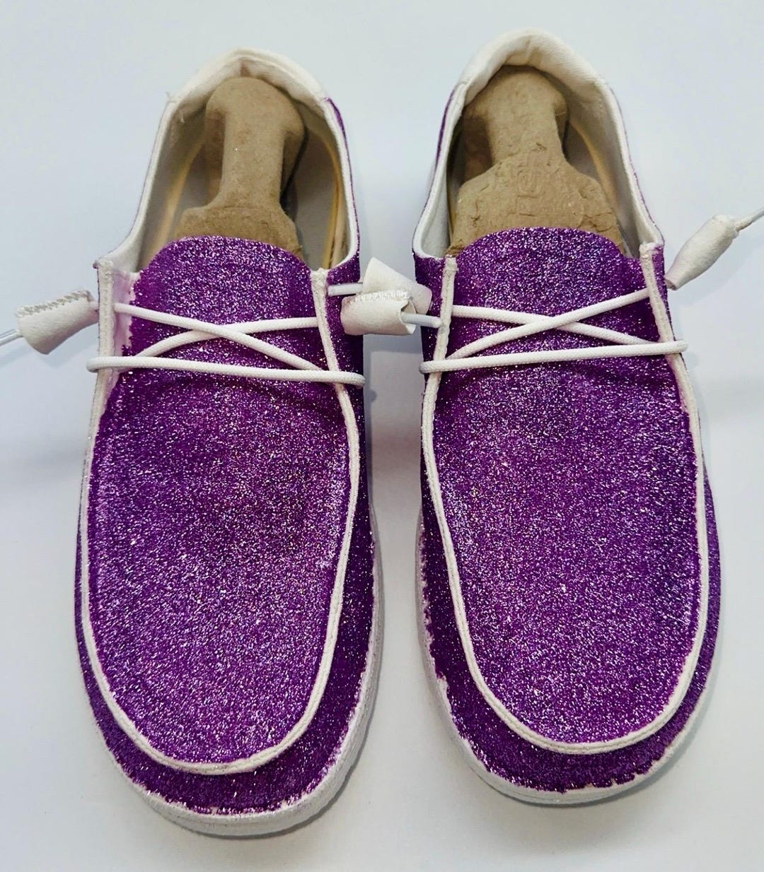 Custom Purple Glitter Hey Dude Shoes - Etsy