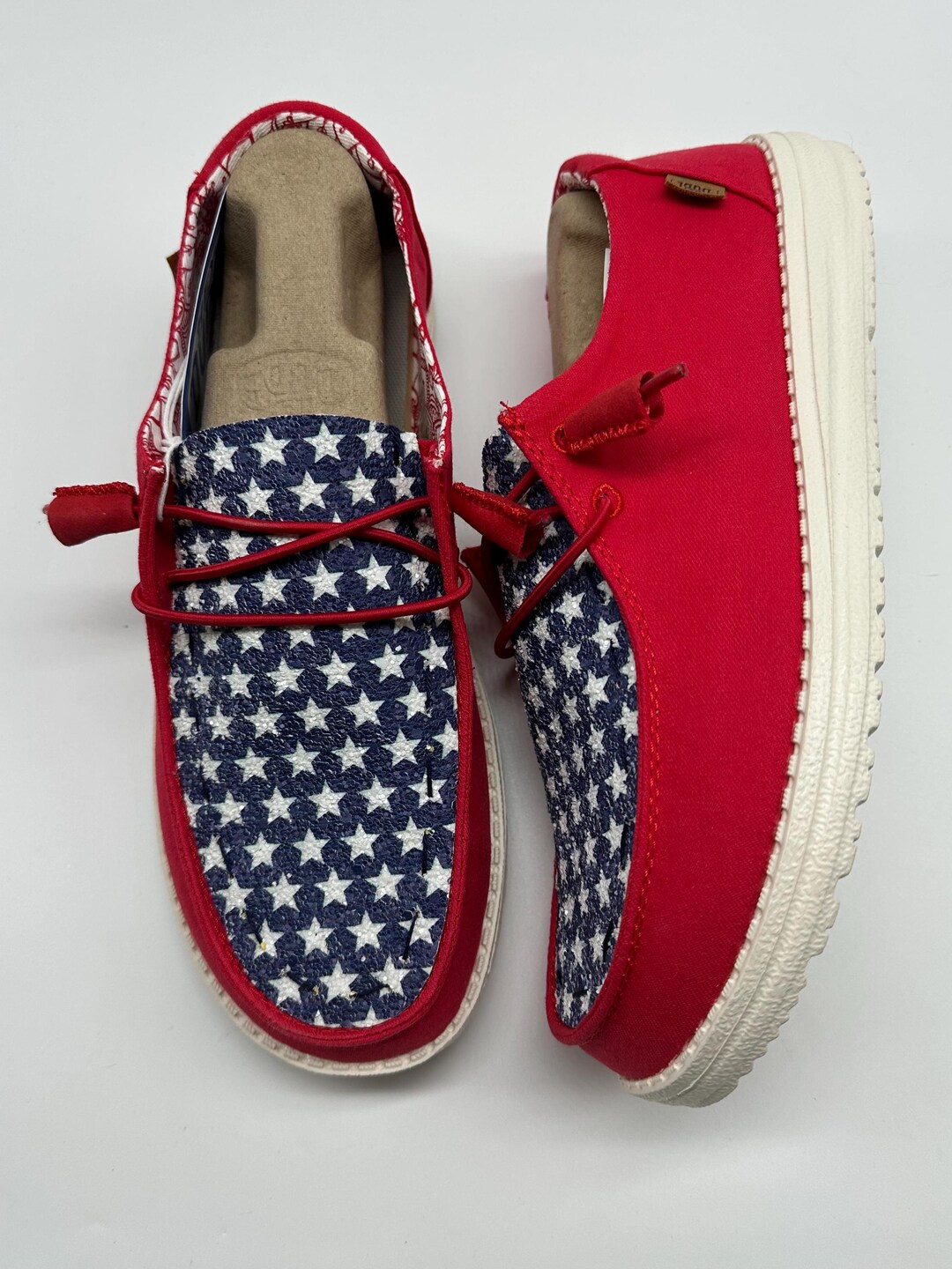 Custom Patriotic Glitter Star Shoes: Red, White & Blue Fourth of July ...