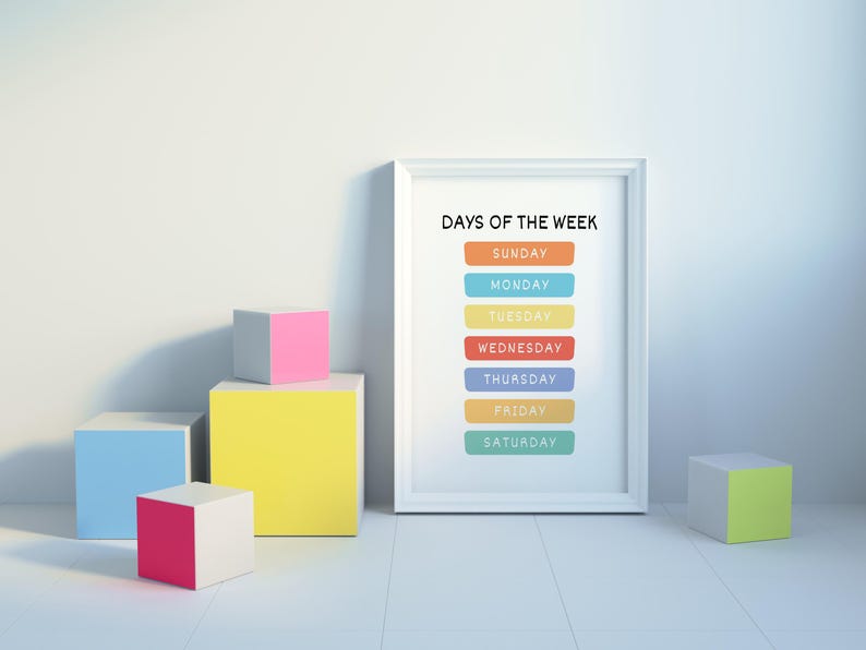 Days of the Week Poster - Etsy