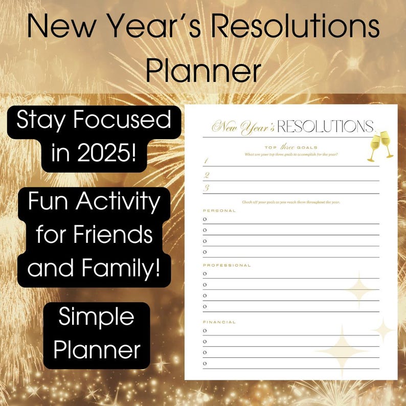 Printable New Years Resolution Planner - Etsy