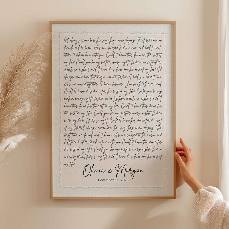 First Dance Lyrics - Etsy