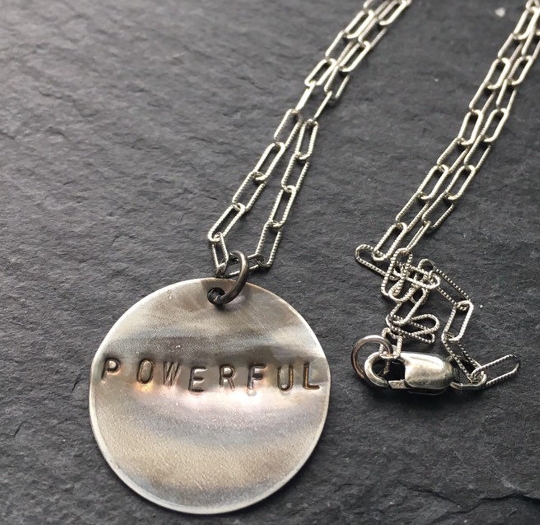 PODEROSO Collar de Encanto de Plata Esterlina Colgante - Etsy España