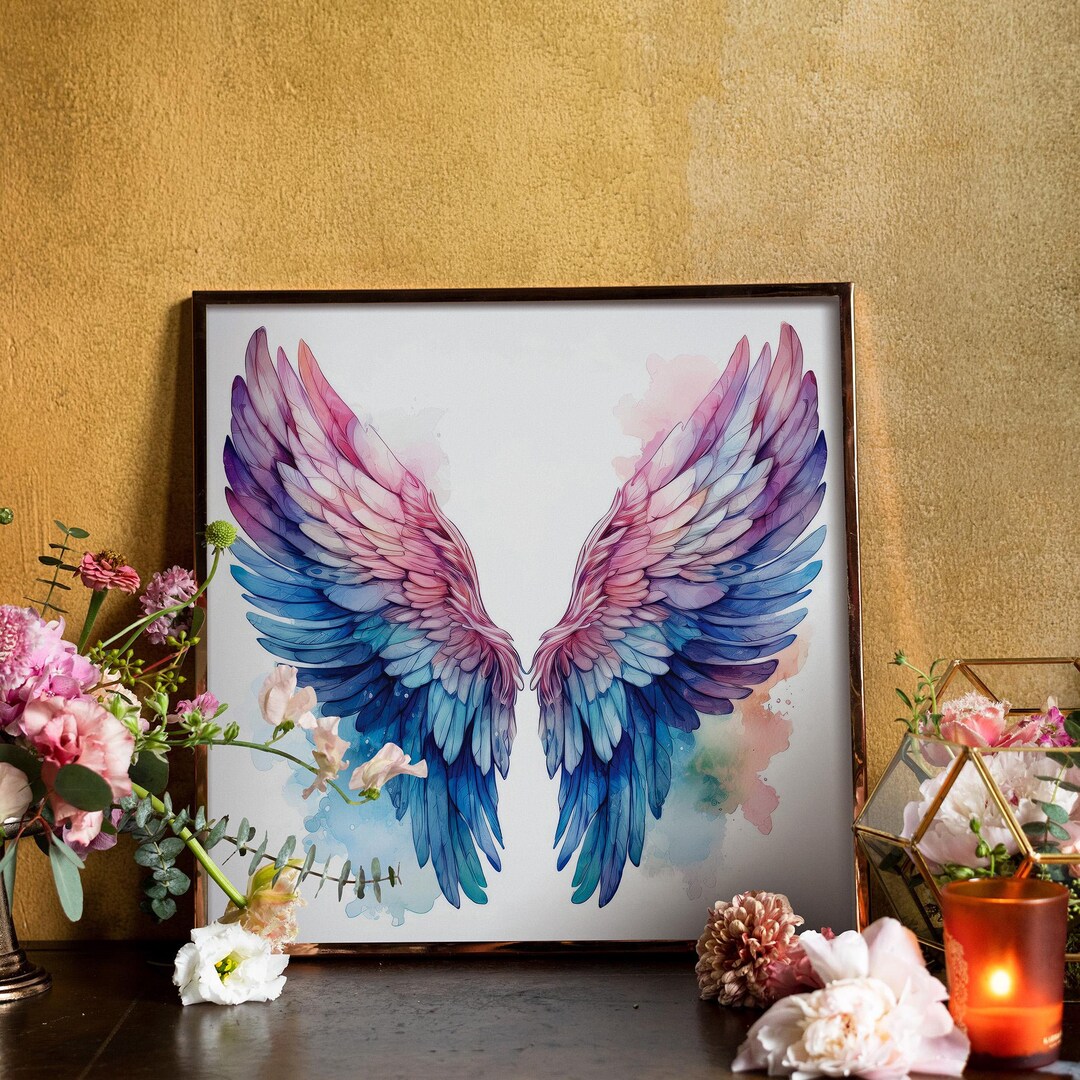 Angel Wings Satin Poster 19 of 20, Home Decor Wall Art, Spiritual Decor ...