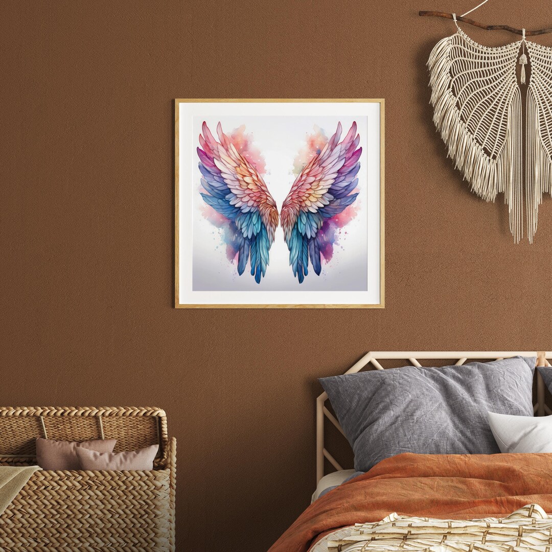 Angel Wings Satin Poster 14 of 20, Home Decor Wall Art, Spiritual Decor ...