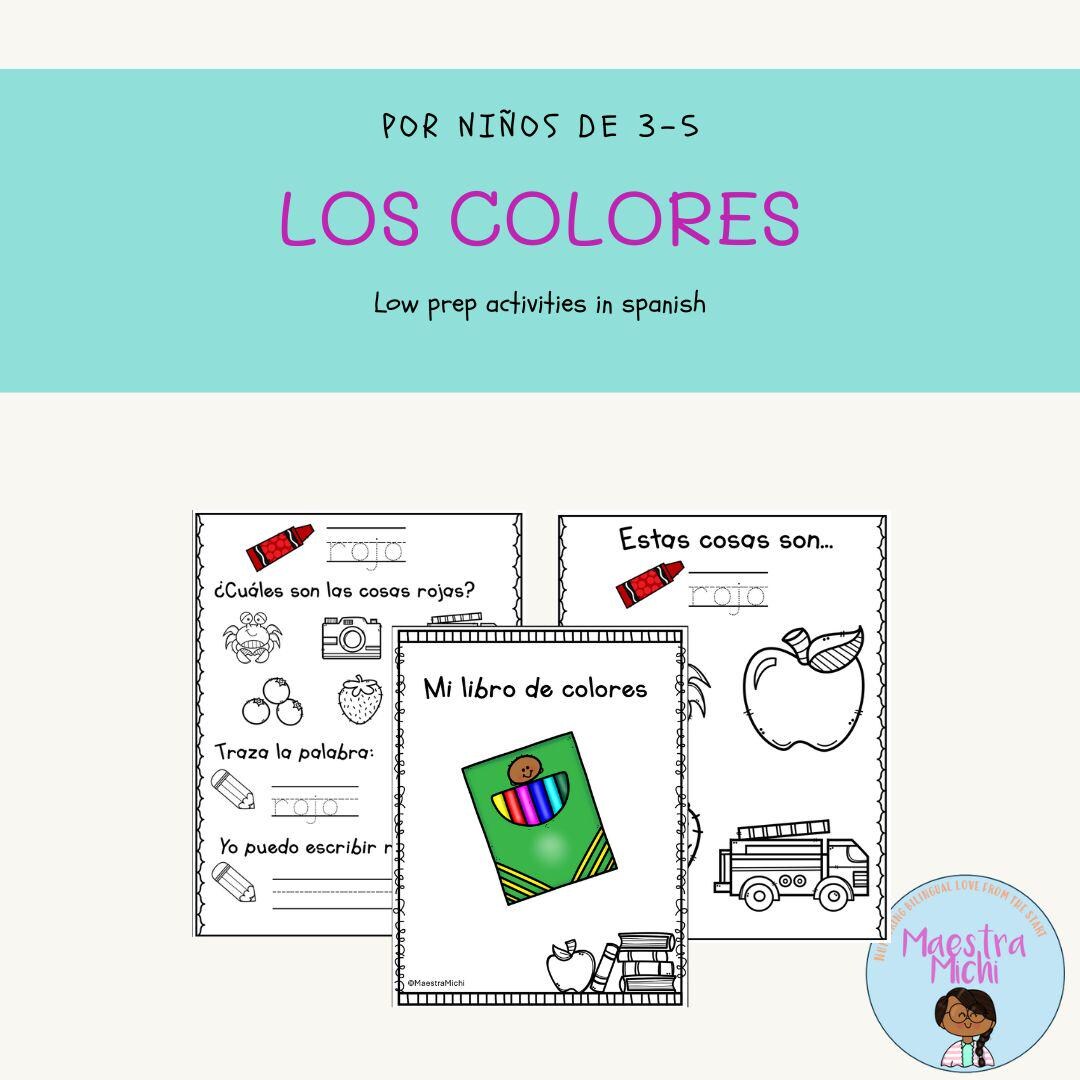 Spanish Color Worksheet - Actividades De Colores - Etsy
