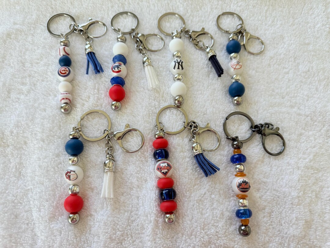 Major League Baseball~handmade Beaded Keychains - Etsy