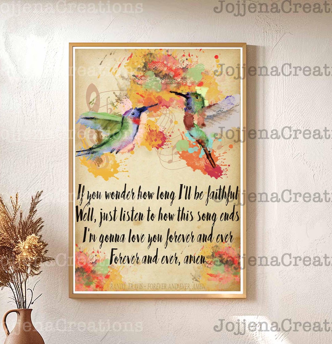 Forever and Ever Amen-love Birds Art Print-randy Travis Gifts-room ...