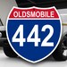 Oldsmobile 442 Muscle Car Interstate Sign Highway Style Placard Fun ...