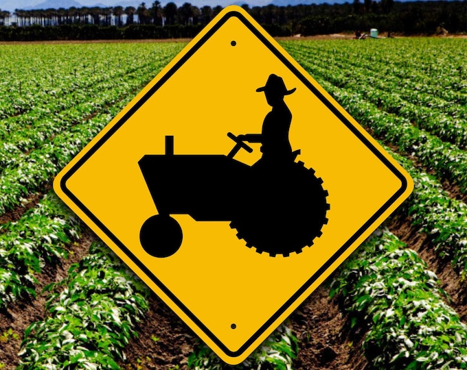 TRACTOR CROSSING SIGN - Aluminum - Farm Safety Plaque - Country Decor ...