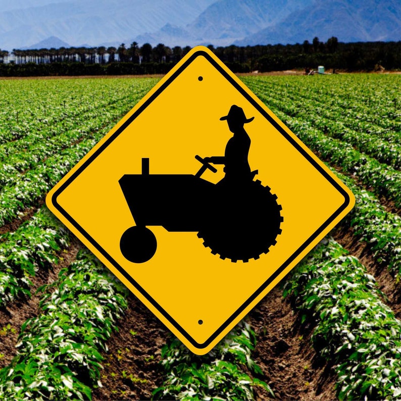 TRACTOR CROSSING SIGN Aluminum Farm Safety Plaque - Etsy