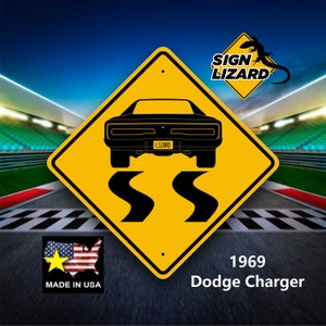 1969 Dodge Charger Sign - Customized Muscle Car Gift - Burnout - Garage ...