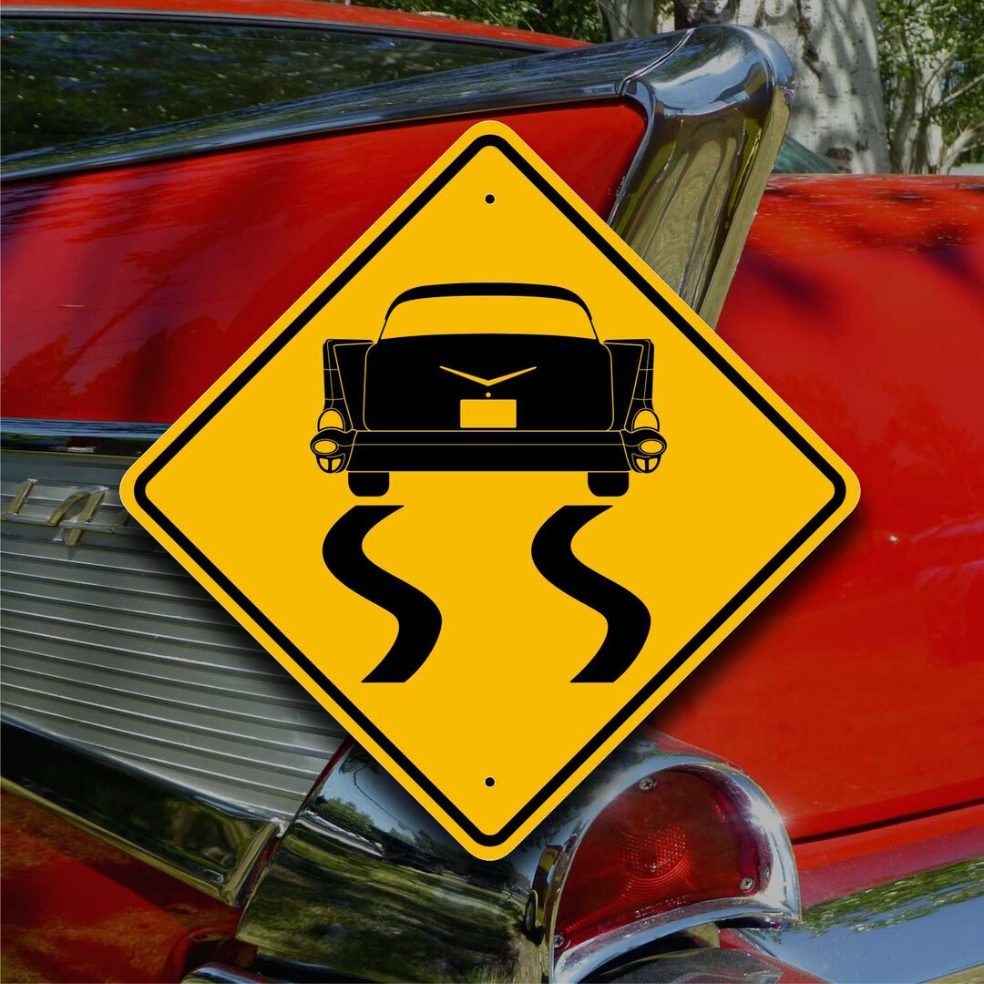 1957 Chevy Bel Air - Classic Car - Customizable Tire Burnout Sign ...