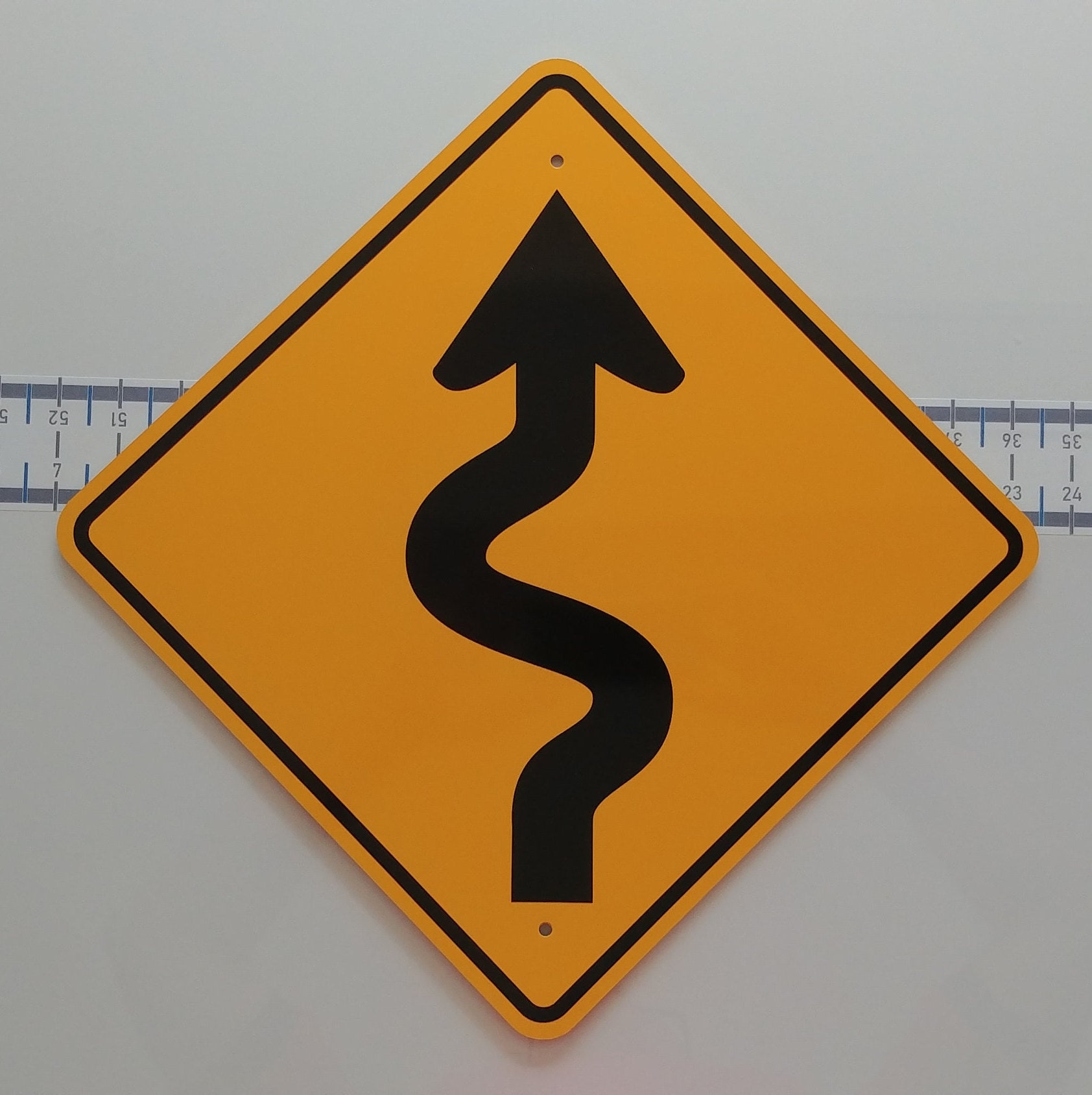 Curvy Road Ahead Aluminum Driving Sign Highway Safety | Etsy