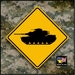Tank Crossing Sign - Military Safety Plackard - Ordance Marker - Gun ...