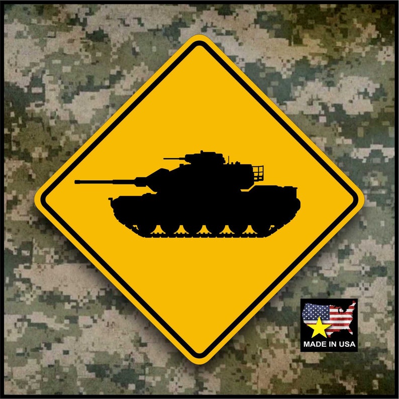 Tank Crossing Sign - Military Safety Plackard - Ordance Marker - Gun ...