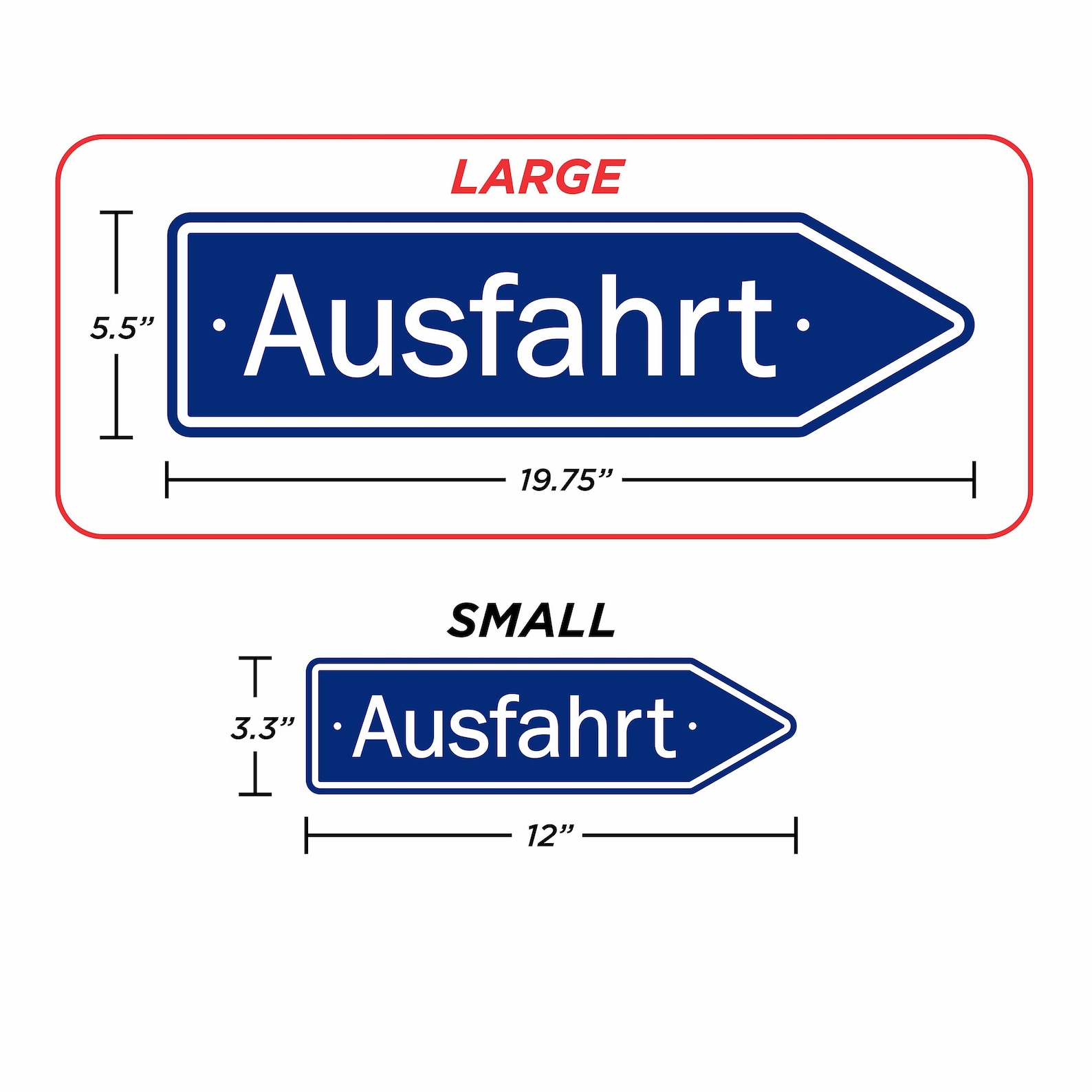 German Exit Sign AUSFAHRT Aluminum Scale Replica European Garage Decor ...