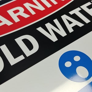 Cold Water Shrinkage - Funny Warning Sign - Poolside Decor - Unique Gag ...
