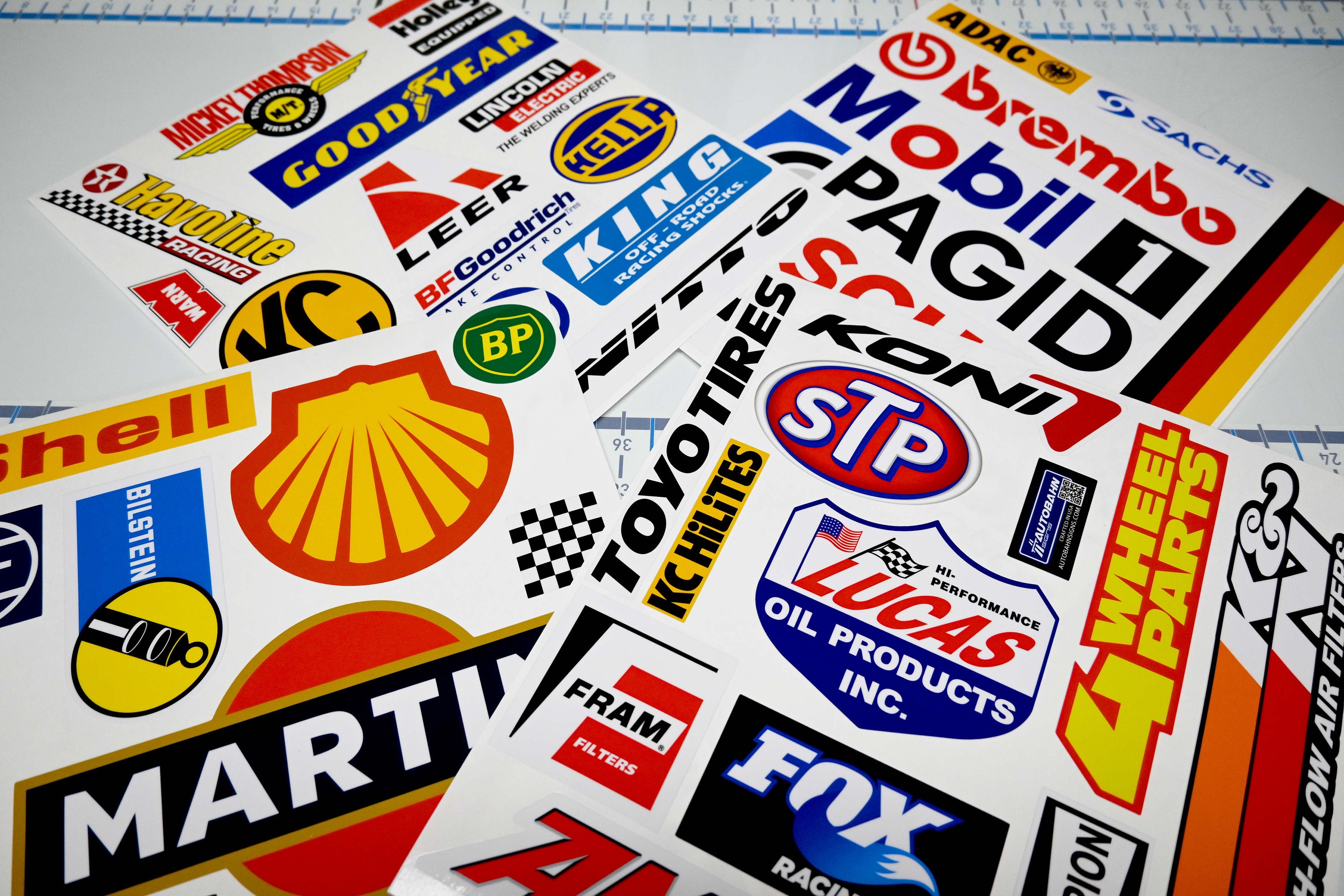 Motorsport Racing Decals - Huge Set of Stickers - Toolbox Garage Decor ...