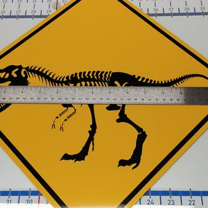 Dinosaur Crossing Sign - Aluminum - T Rex - Tyrannosaurus Skeleton ...